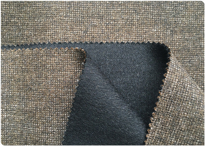 Heavy Brown Coating Wool Fabric 150CM Width 750 Gram Per Meter Double sided