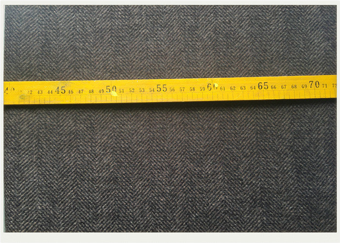 60% Wool 30p Brown Herringbone Wool Fabric 940 G / M  Wool And Polyester Mixed