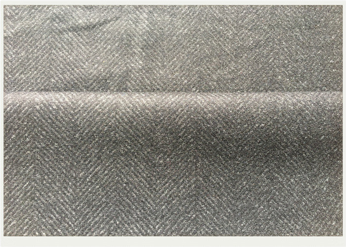 Windproof Black Winter Herringbone Wool Fabric 40 Polyester ISO9001