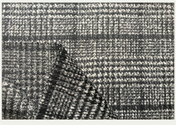 One side Tartan , Black And White Hounds tooth / Swallow Grid Plaid Fabric
