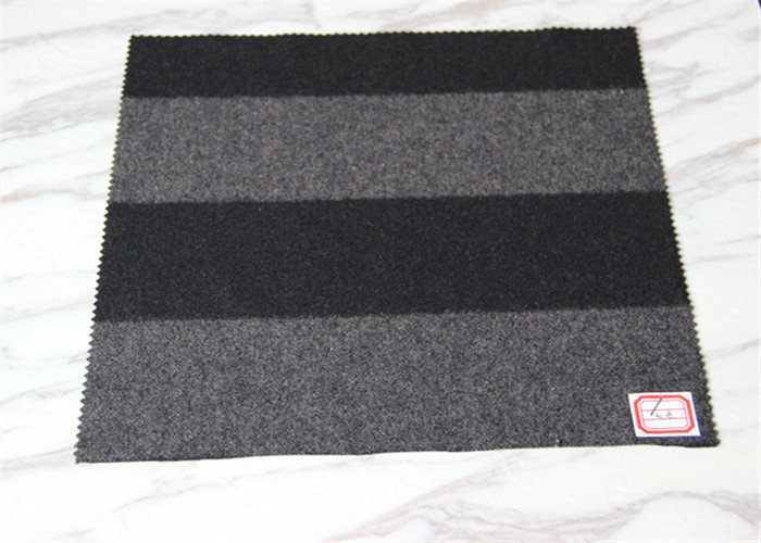 57 Inch Black  Green Lightweight Wool Fabric Over Coating With Grey Stripe