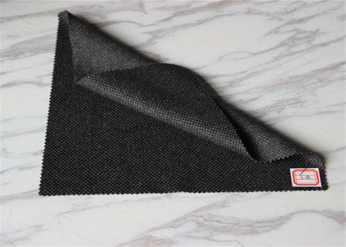Brown Small Herringbone Wool Fabric Wheat Style For Melton Jacket And Coat