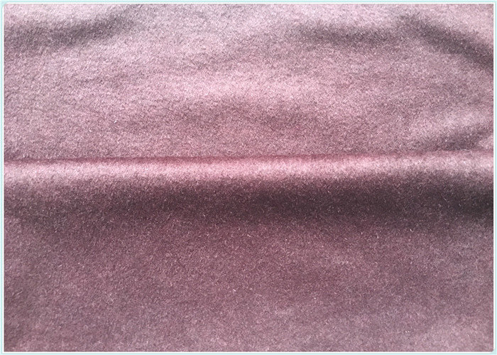 Pink Wool Cashmere Coating Fabric Knitted , Customized Wool Blend Suiting Fabric