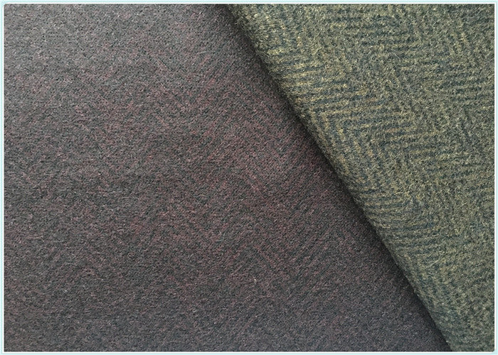 Various Colors Stretch Wool Fabric With Herringbone 650 Gram Per Meter