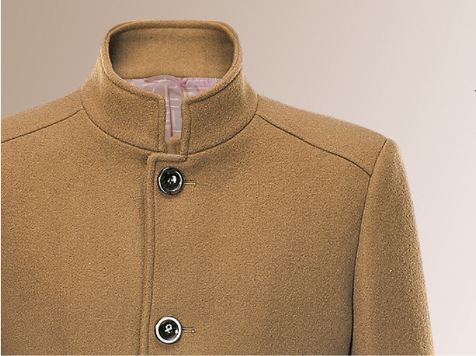 Thick Male Wool Blend Winter Coat / Long Wool Blend Overcoat