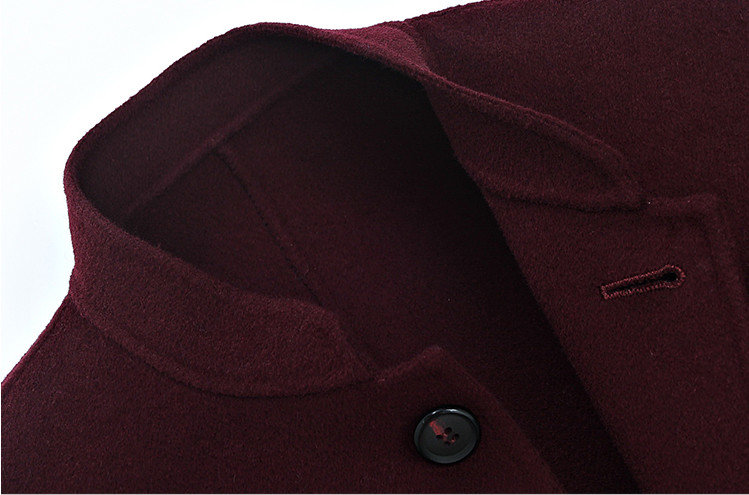 Stand Collar Wool Blend Winter Coat , Business Causal Short Wool Jacket