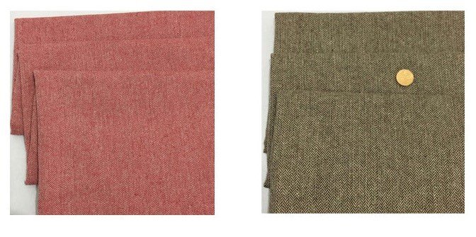 Customized Polyester Mixed Herringbone Wool Fabric 57" / 58" Width