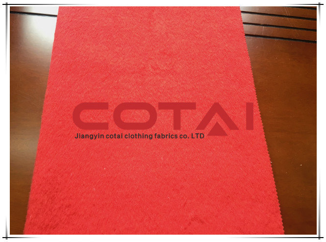 Hot Red Alpaca Fabric With Wool Double Sided Woolen Fabric 80 Gram / Meter