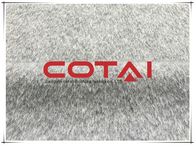 Women'S Coat 413 GSM Alpaca Wool Fabric Light Grey Mohair Fabric