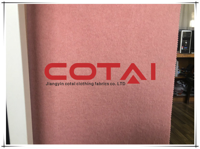 Double Sided 5% Alpaca 60% Wool Creamy Pink Long Pile Mohair Fabric  900g/M 600gsm