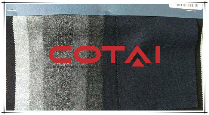 46% Wool 48% Polyester 6% Cotton Stretch Wool Fabric , Double sided Knit Fabric Wool Blend