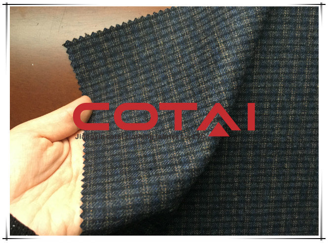 Small Blue and Yellow 1cm Plaid / Tartan Wool Fabric Autumn / Winer Suit Blazer Fabric