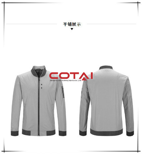Stone Grain Zipper Causal Wool Blend Winter Coat Spring / Autumn Baseball Collar Jacket