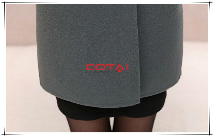Smoky Gray Winter Coat 90W10N Double Faced Wool Fabric , Width 150CM
