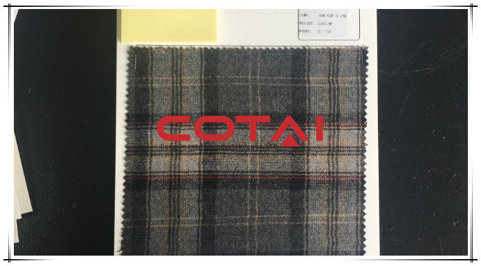 230GSM 345G/M Thin Tartan Wool Fabric 57"-58" 30% Wool Woven Fabric