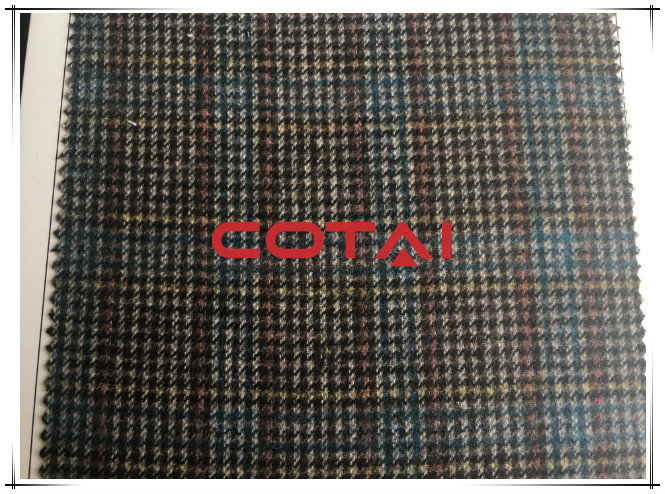 Combo Small Medium Tartan Plaid Fabric Winter Coat Houndstooth Vintage Style