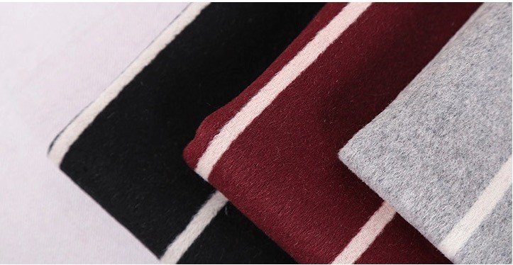 Red White Striped 60%  Heavy Wool Fabric For Women'S Coat 820G/M