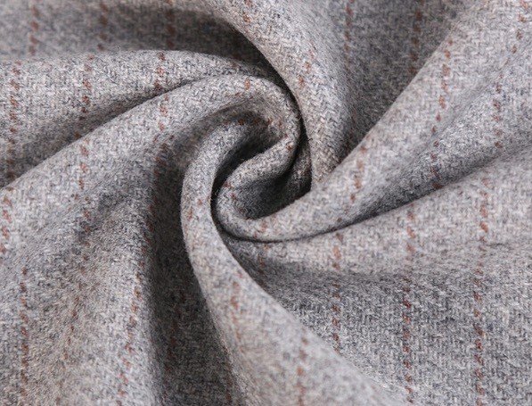 50% Wool 40% Polyester One Sided 1.2cm Stripe Melton Fabric For Women'S Jacket