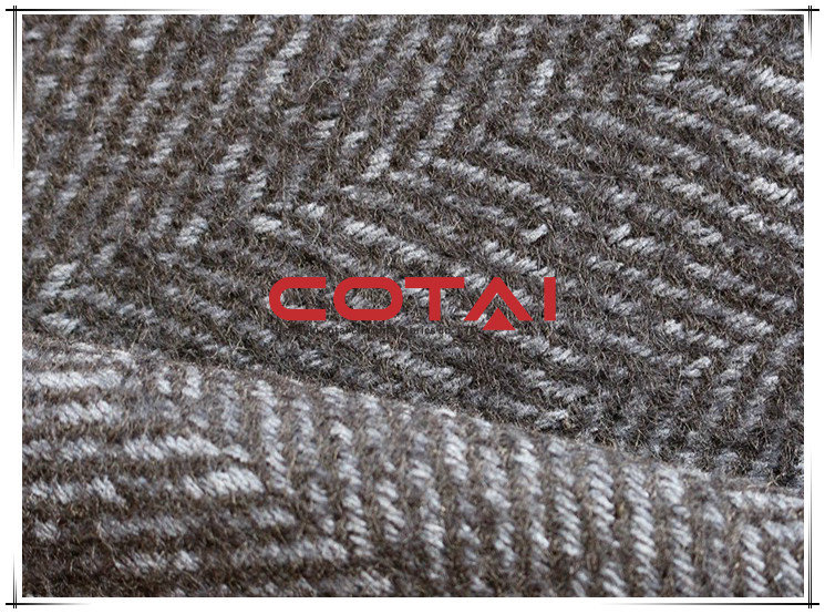 Practical Single Face Herringbone Wool Fabric Herringbone Printed Melton Fabric