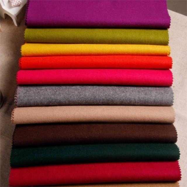 Polyester Melton Wool Fabric / Wool Dress Fabric For Jacket Coating Dress