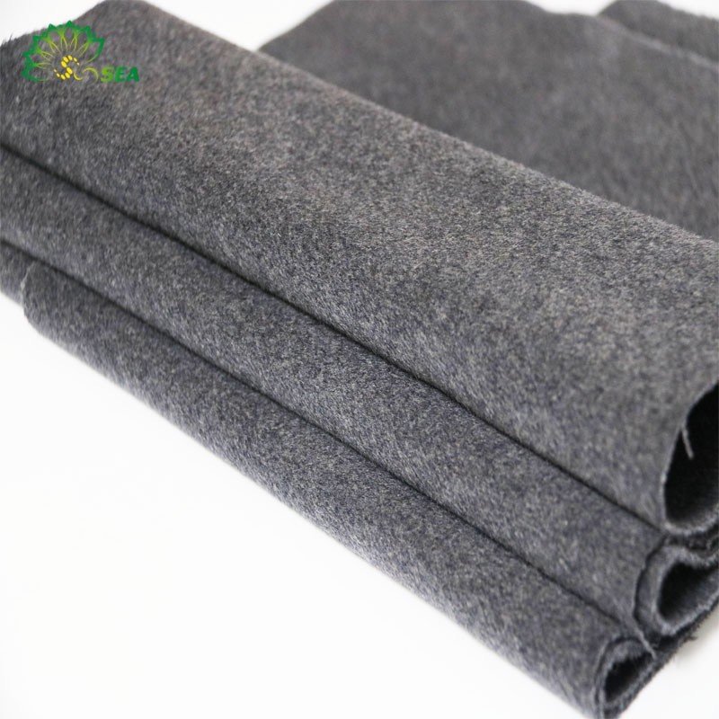 Heavyweight Single Side Twill Wool Fabric / Wool Fleece Fabric For Warm