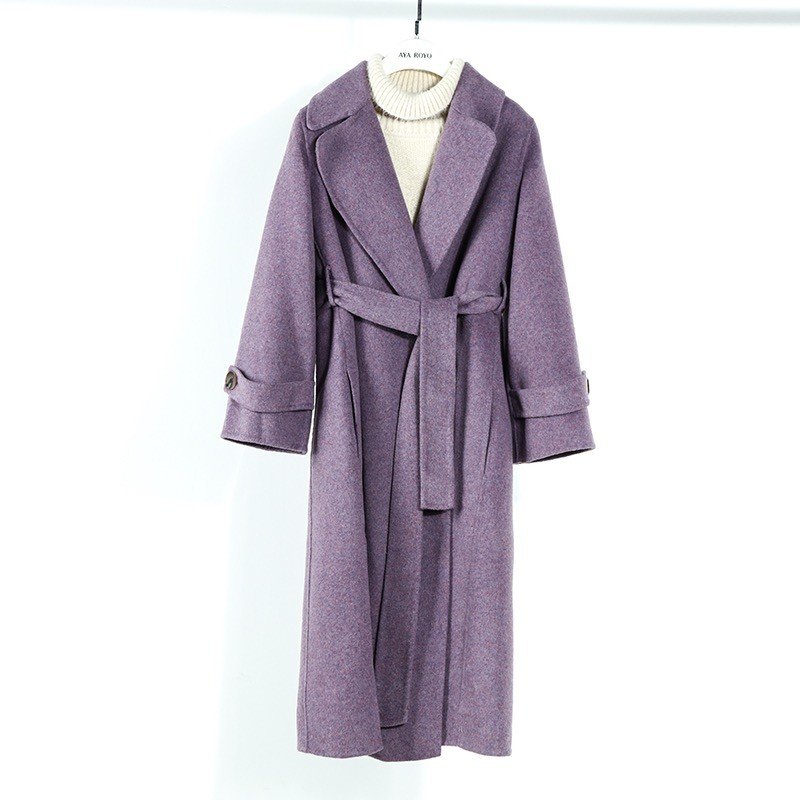 Soft Purple Color Alpaca Coating Fabric / Wool Mohair Fabric Softer And Warmer