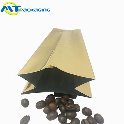 Back Seal Side Gusset Pouch Gold Plated For Coffee Chocolate 10 Colors