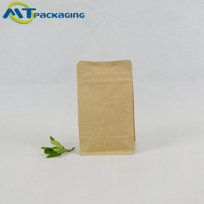 Oxygen Proof Food Grade Brown Paper Bags Customized Logo For Snack Nuts Packing