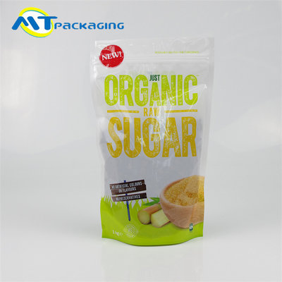 Raw Sugar Stand Up Gusseted Pouch Fresh Keeping Customized Printed Logo