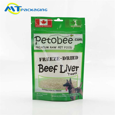 Self Supporting Dog Food Pouches , Zipper Lock Resealable Food Packaging