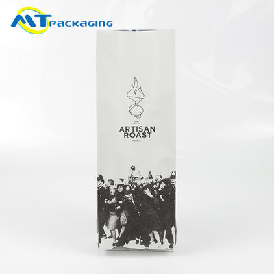 Reusable Flat Bottom Gusset Bags Stand Up Coffee Bags Large Capacity Laminated Material