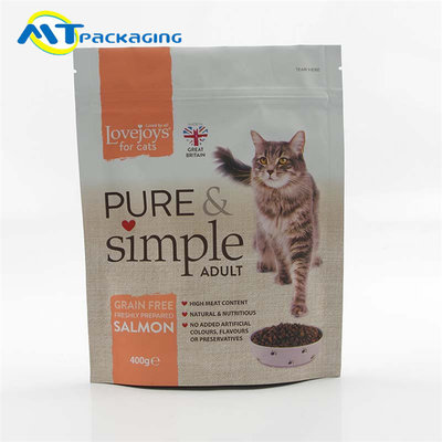 Stand Up Pet Food Packaging Bags With Matt Finish PET/AL/PE Material