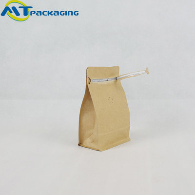 Flat Bottom Coffee Bags With Valve , Eco Friendly Food Packaging Bags