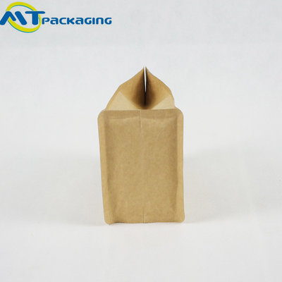 Oxygen Proof Food Grade Brown Paper Bags Customized Logo For Snack Nuts Packing