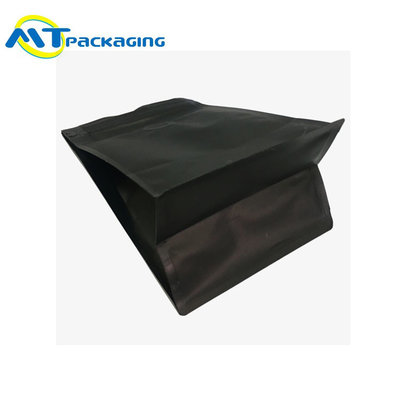 250G Matt Black Flat Bottom Pouch Exquisite Creative Design For Dried Fruit