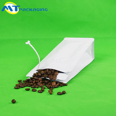 Laminated aluminum foil zip lock bag matt white pouch coffee Bag