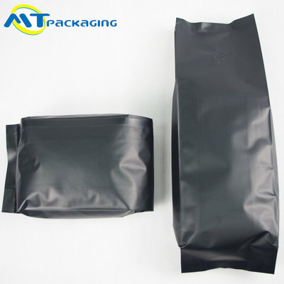 Matt Finished Side Gusset Pouch Black Color Puncture Prevention With Valve