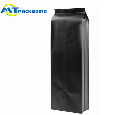 Matt Finished Side Gusset Pouch Black Color Puncture Prevention With Valve