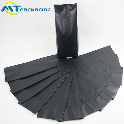 Matt Finished Side Gusset Pouch Black Color Puncture Prevention With Valve