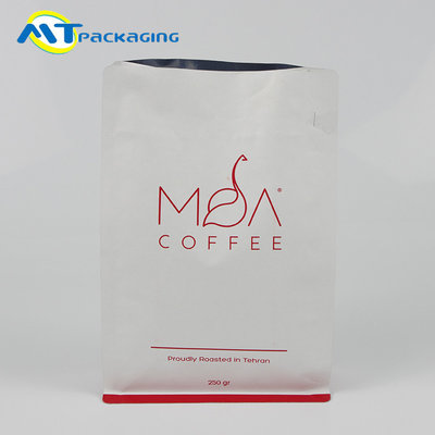 Beautiful Pattern Flat Bottom Pouch With Degassing Valve For Coffee Packaging