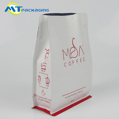 Beautiful Pattern Flat Bottom Pouch With Degassing Valve For Coffee Packaging