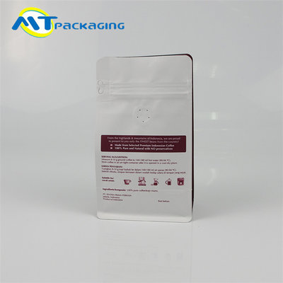 Quad Seal Pouch For Coffee , Custom Printed Stand Up Pouches With Valve