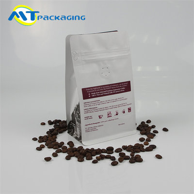 Quad Seal Pouch For Coffee , Custom Printed Stand Up Pouches With Valve