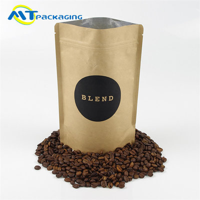 Multi Color Biodegradable k Bags , Recycled Kraft Paper Stand Up Pouch