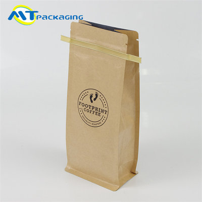 Unique Designed Stand Up Packaging , Reusable Kraft Tin Tie Coffee Bags
