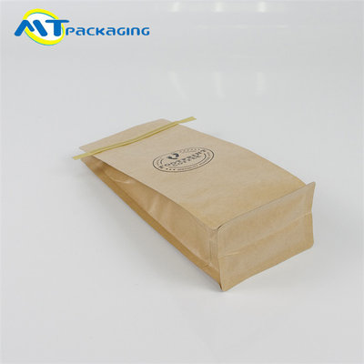 Unique Designed Stand Up Packaging , Reusable Kraft Tin Tie Coffee Bags