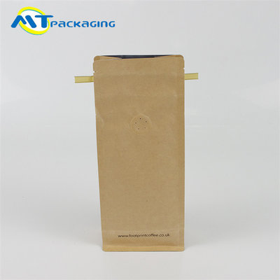 Unique Designed Stand Up Packaging , Reusable Kraft Tin Tie Coffee Bags