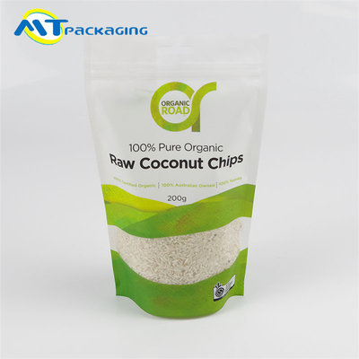 Food Grade Food Packaging For Nuts , Air Proof Stand Up Resealable Bags