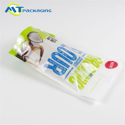 Coconut Flour Stand Up Gusseted Pouch SGS Certification Easy To Display