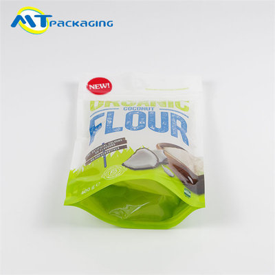 Coconut Flour Stand Up Gusseted Pouch SGS Certification Easy To Display